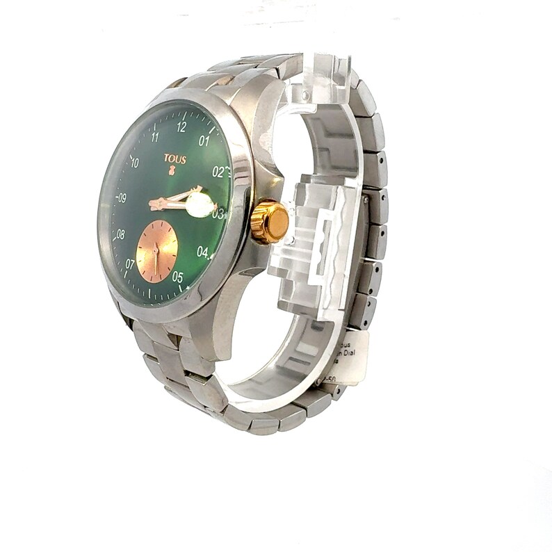 Vintage Men's Tous Watch With Green Dial and Rose Gold Toned Details ...