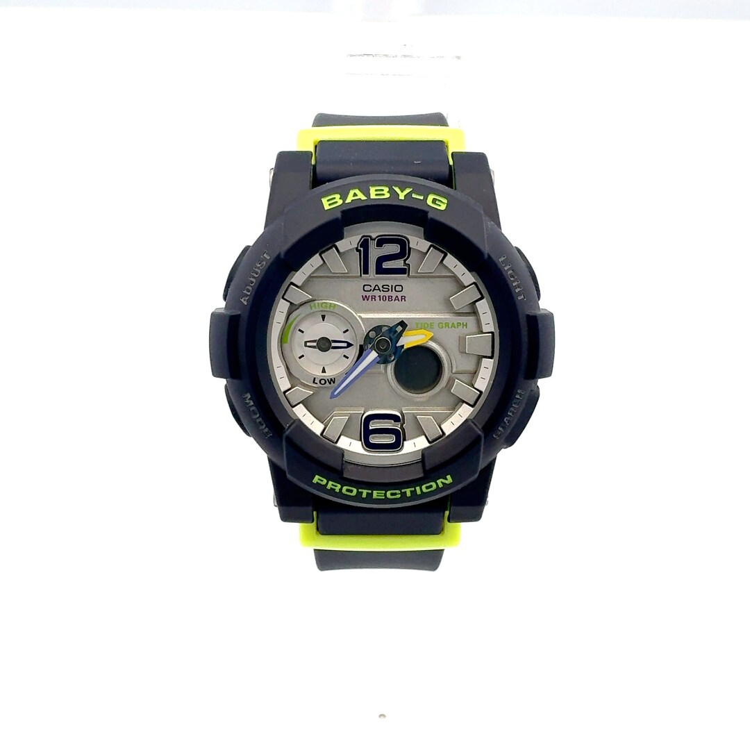 New Navy Blue and Yellow Baby-g Casio Sports Watch, Series BGA180 ...