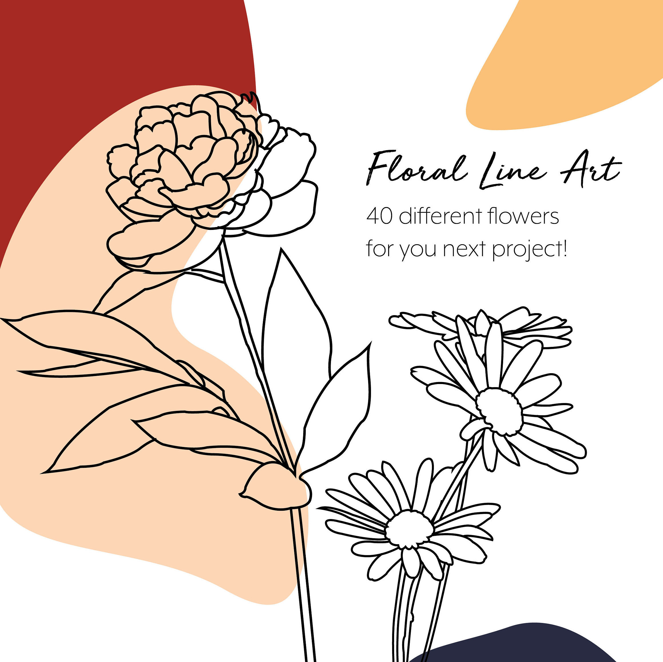 Flower Line Art - Etsy