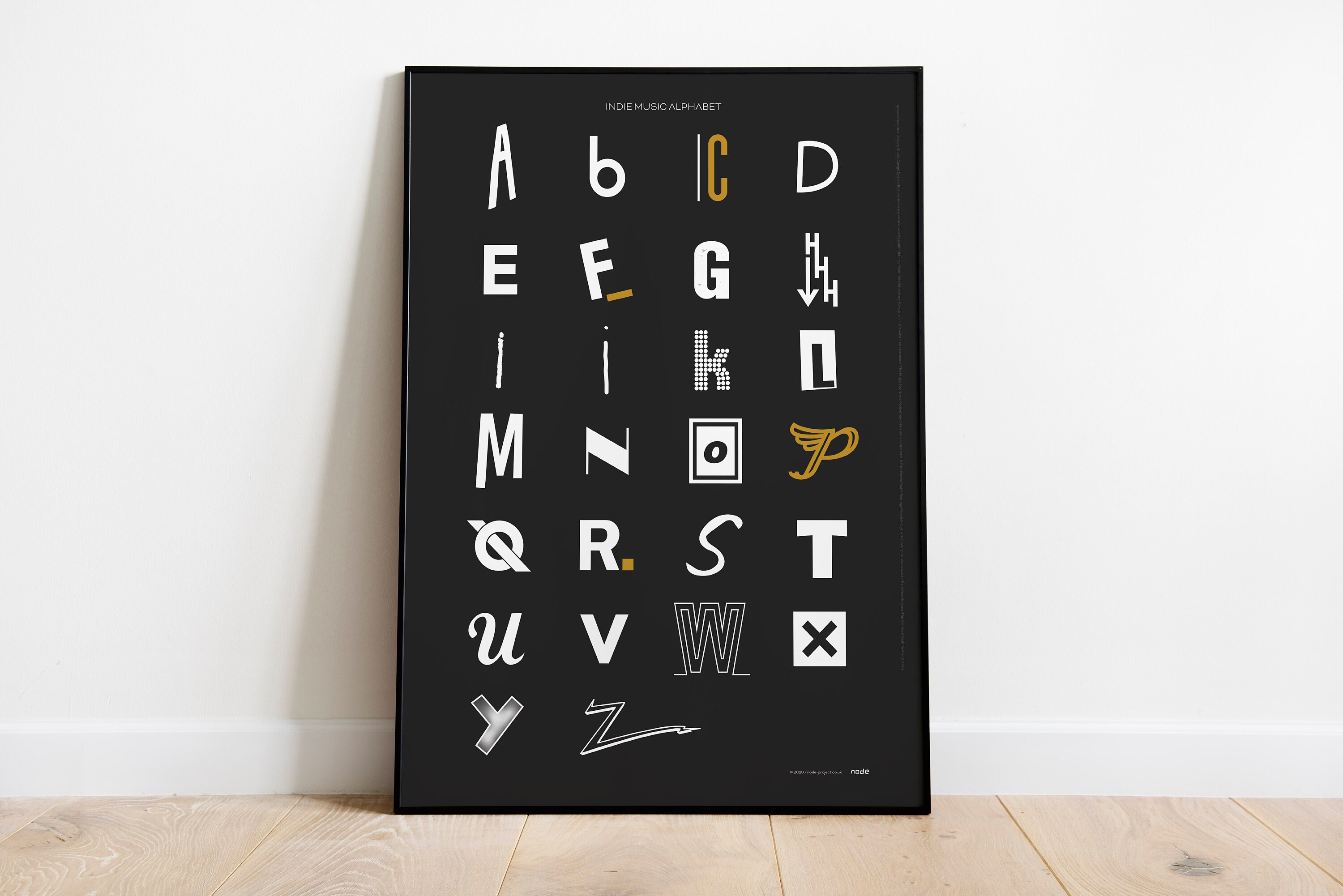Indie Band Music Logo A-Z Alphabet - Illustration Flat Graphic Print ...