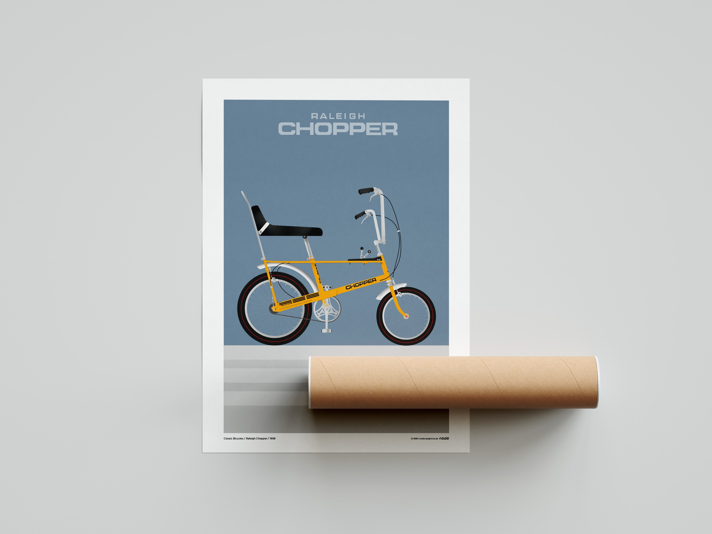 Raleigh Chopper Bike - 1969 Original - Illustration Flat Graphic Print ...