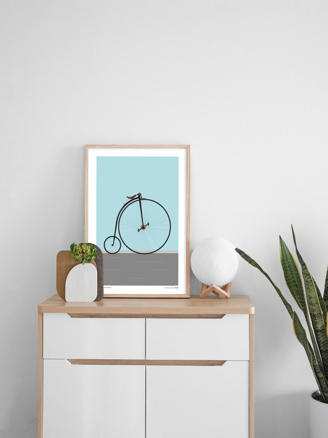 Penny Farthing Bicycle - Illustration Graphic Print Poster - High ...