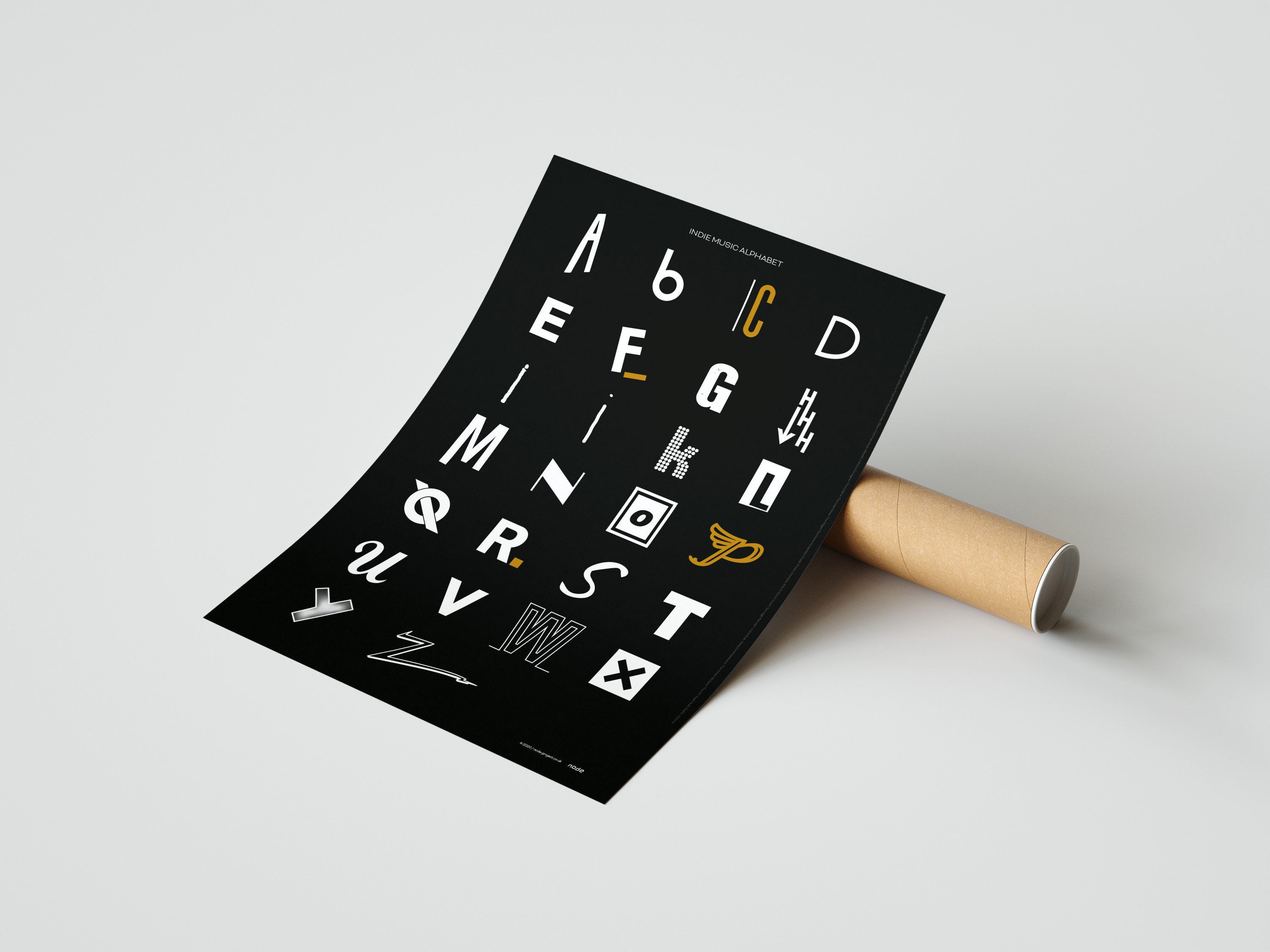 Indie Band Music Logo A-Z Alphabet - Illustration Flat Graphic Print ...