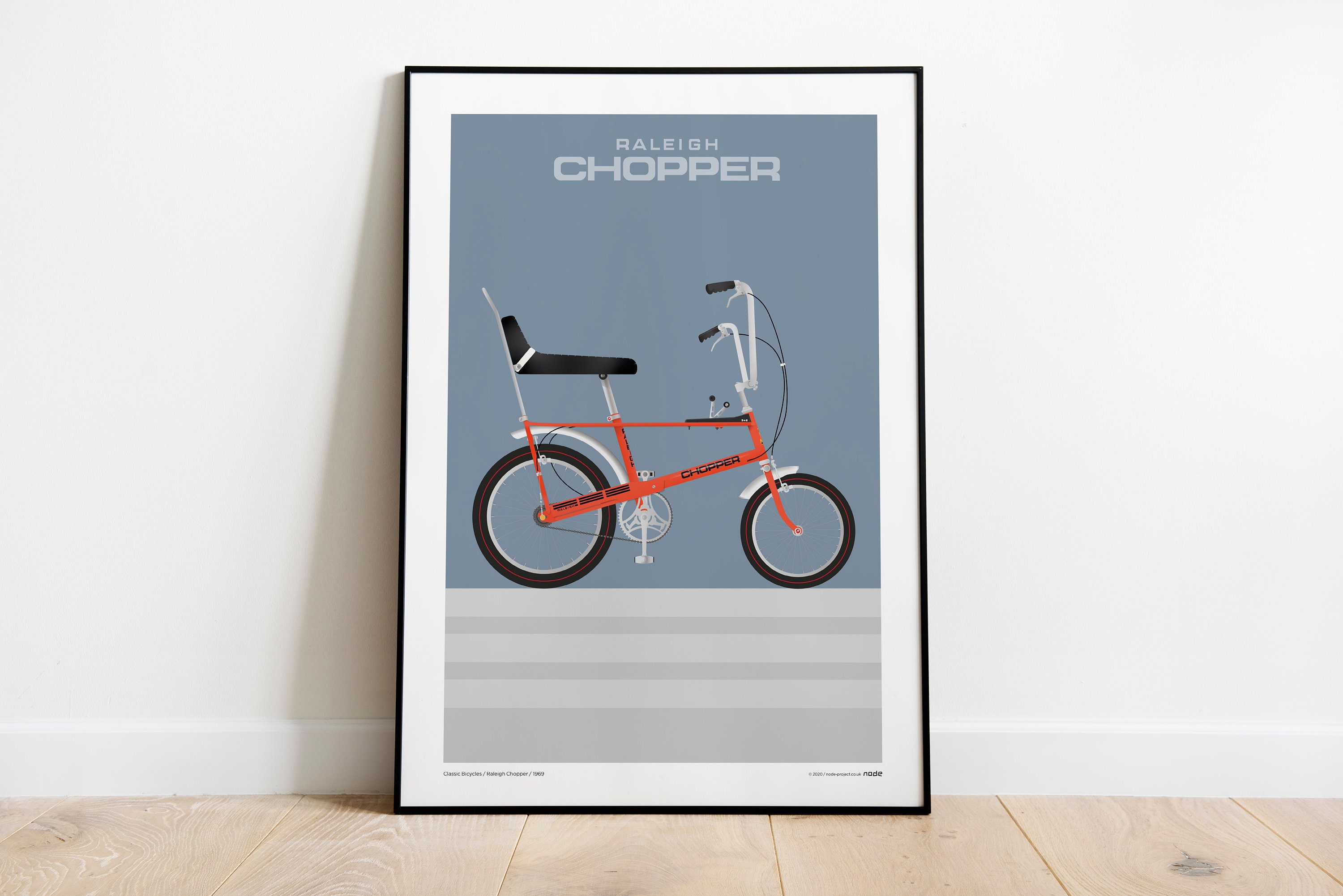 Raleigh Chopper Bike - 1969 Original - Illustration Flat Graphic Print ...