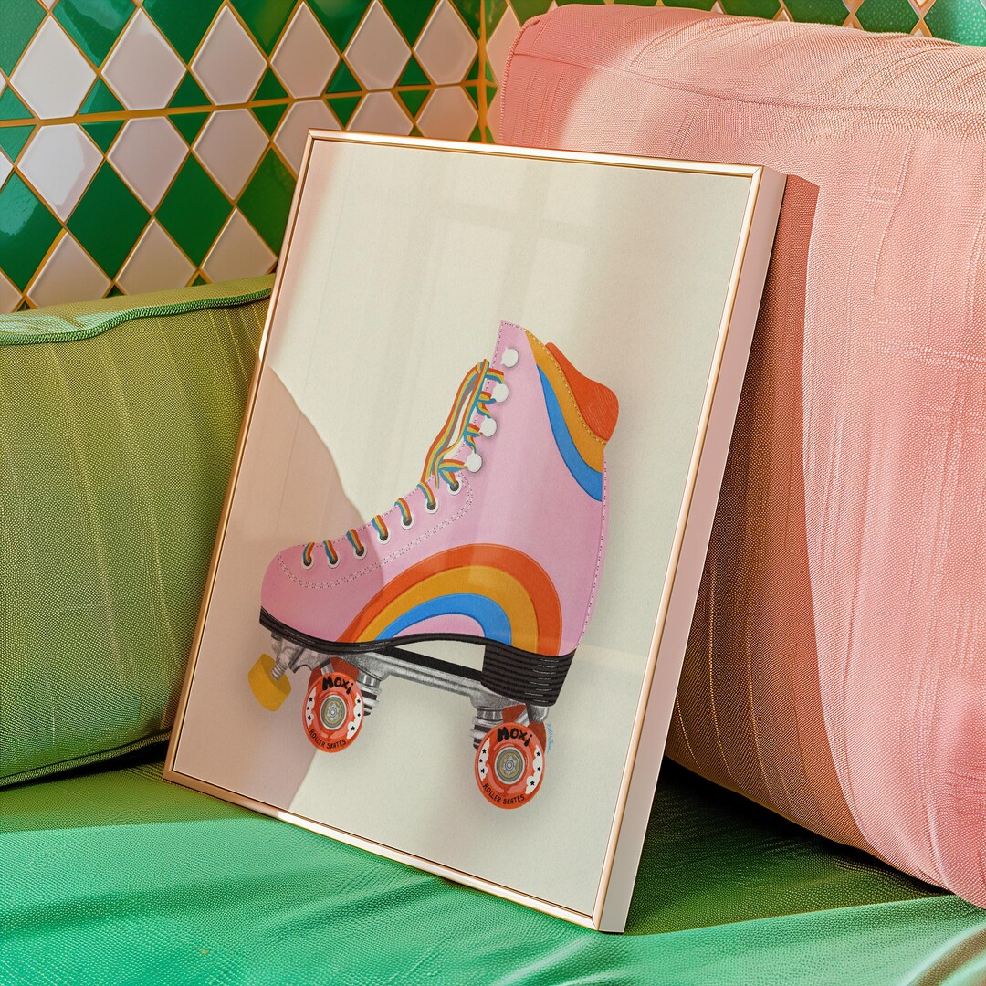 Retro Roller Skate Giclée Art Print. 8 X 10 Inches. Vintage ...