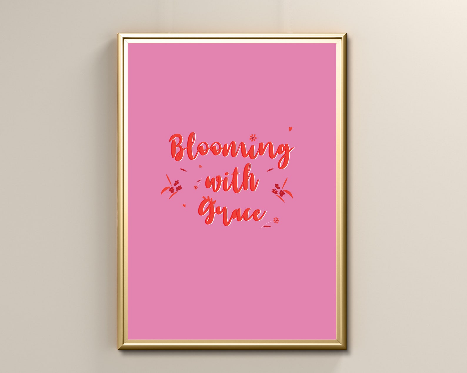 Quote Prints, Bloom With Grace Wall Art, Living Room Wall Art Poster ...