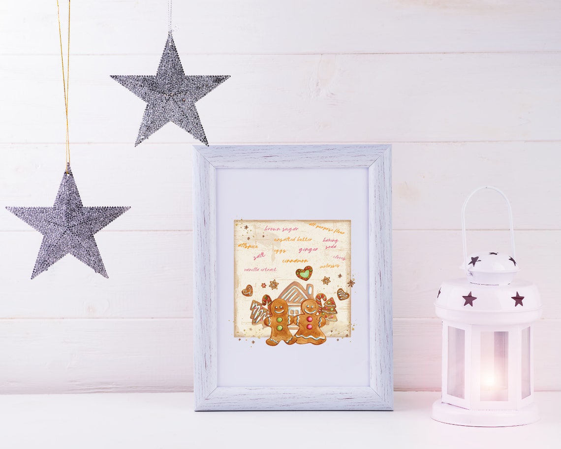 Christmas Gingerbread Man Wall Art Printable Living Room - Etsy Canada