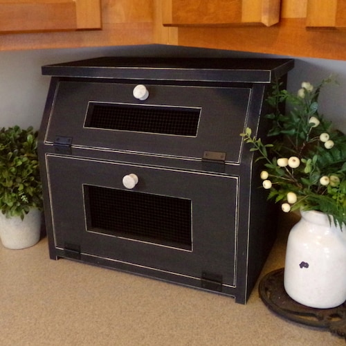 Bread Box Walnut W/clear Satin Finish - Etsy