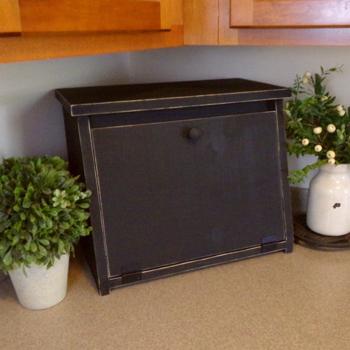 Corner Farmhouse Breadbox Hells Kitchen Cupboard Bread Box in - Etsy