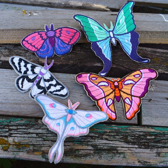Colorful Moths Patches Collection - Etsy