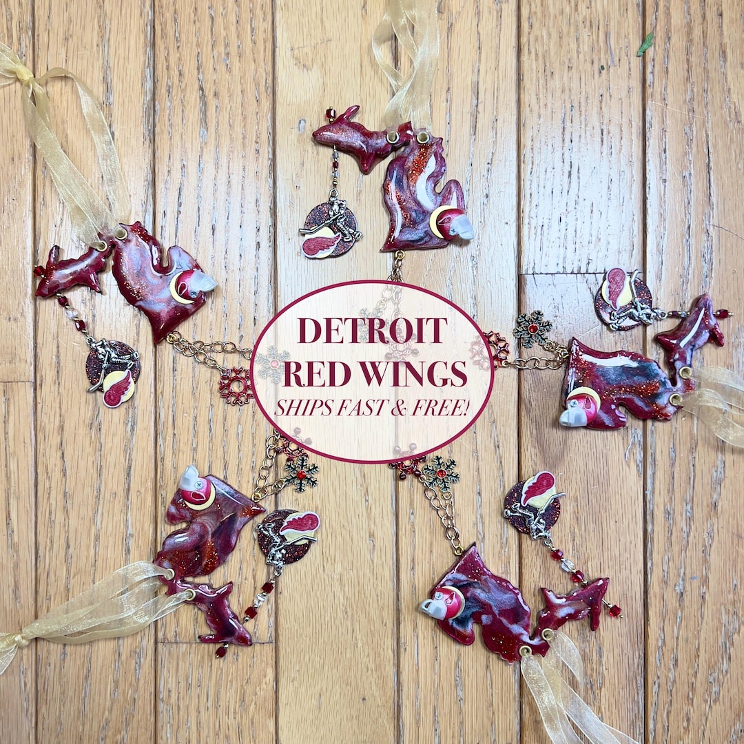 Detroit Red Wings Ornament | Have a Hockey Holiday | Ice, Goals, Sticks ...