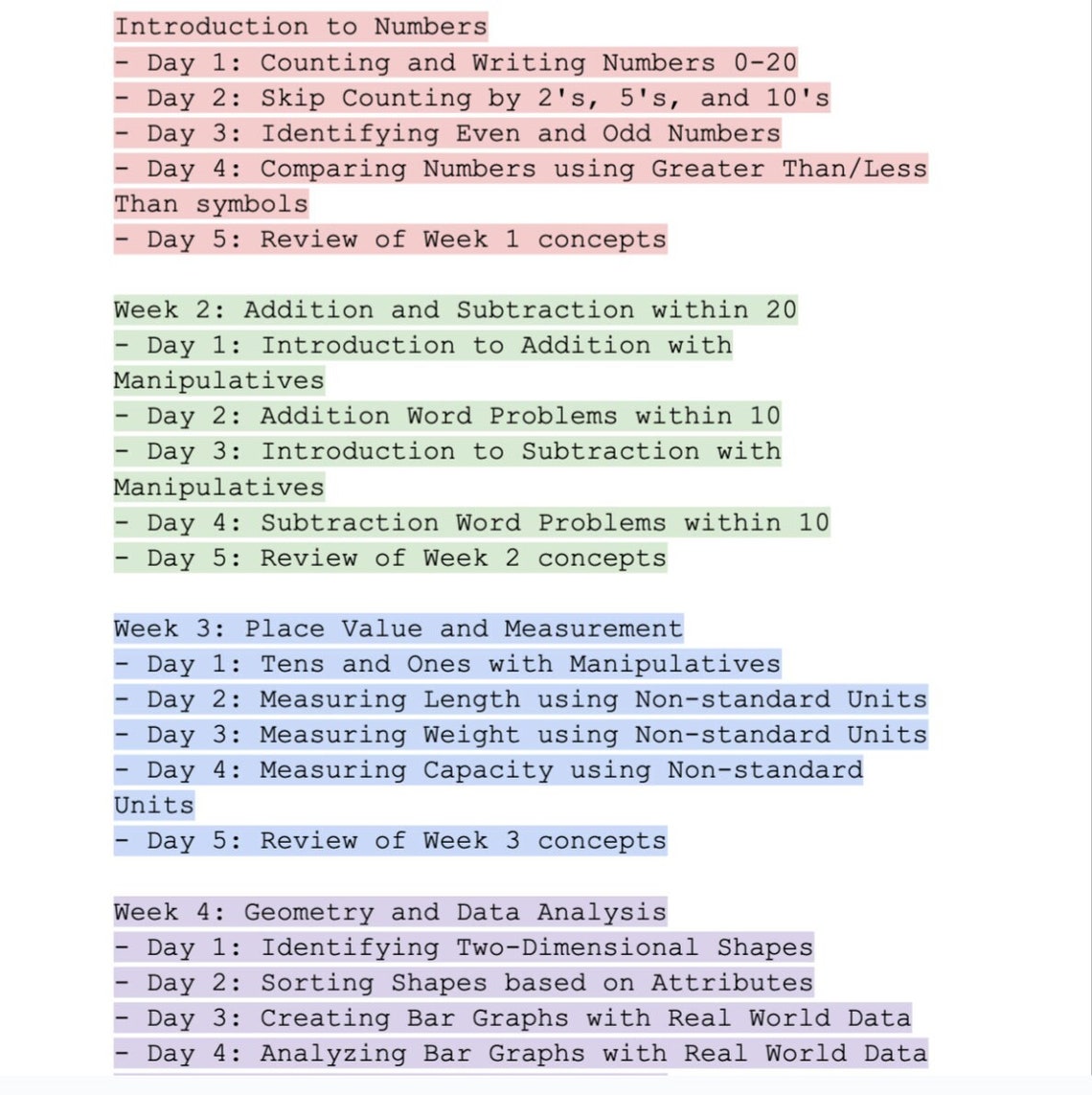 4-6 Week Lesson Plans for Second Grade Math - Etsy