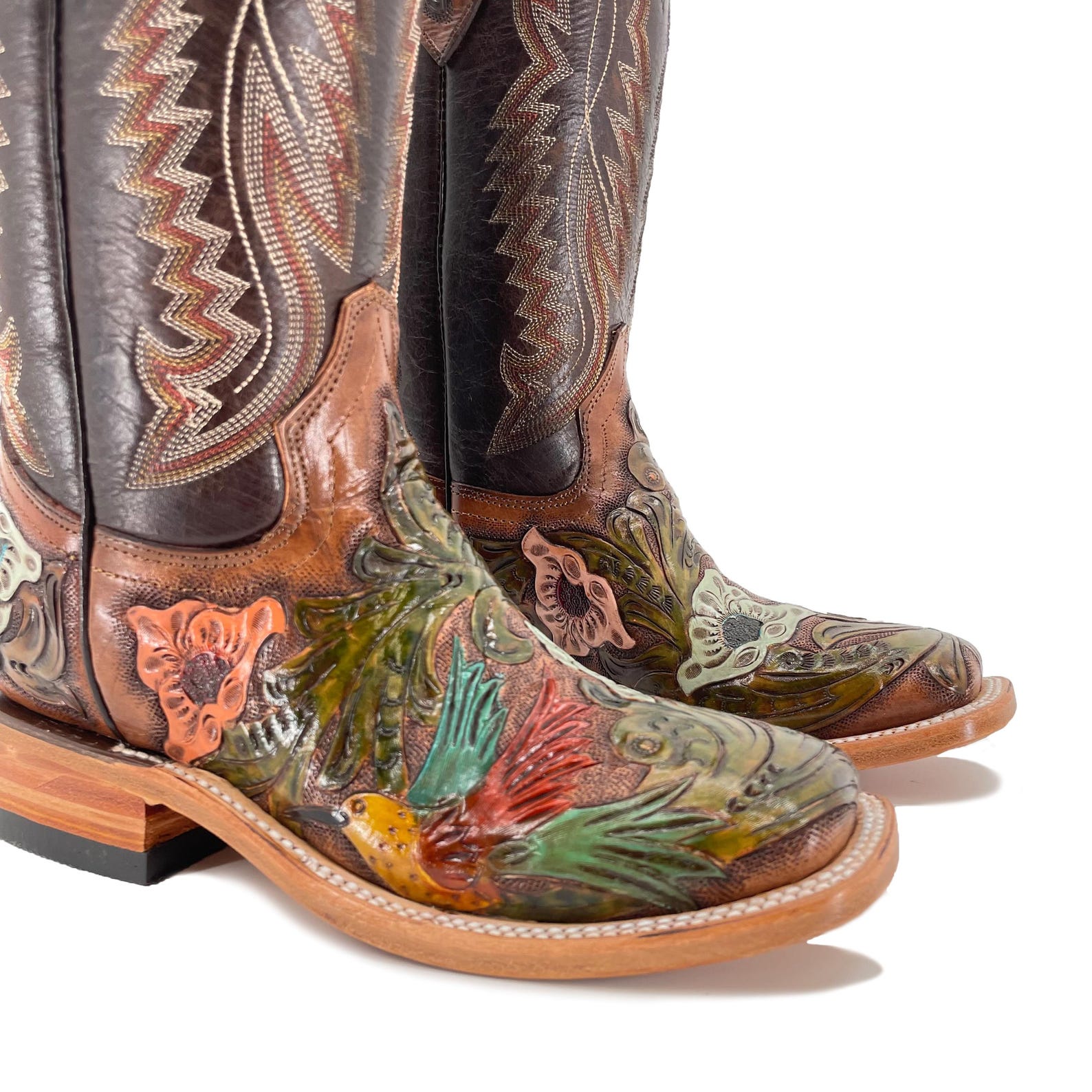 Women's Bulldog Hand Tooled Boots - Hummingbird - Etsy