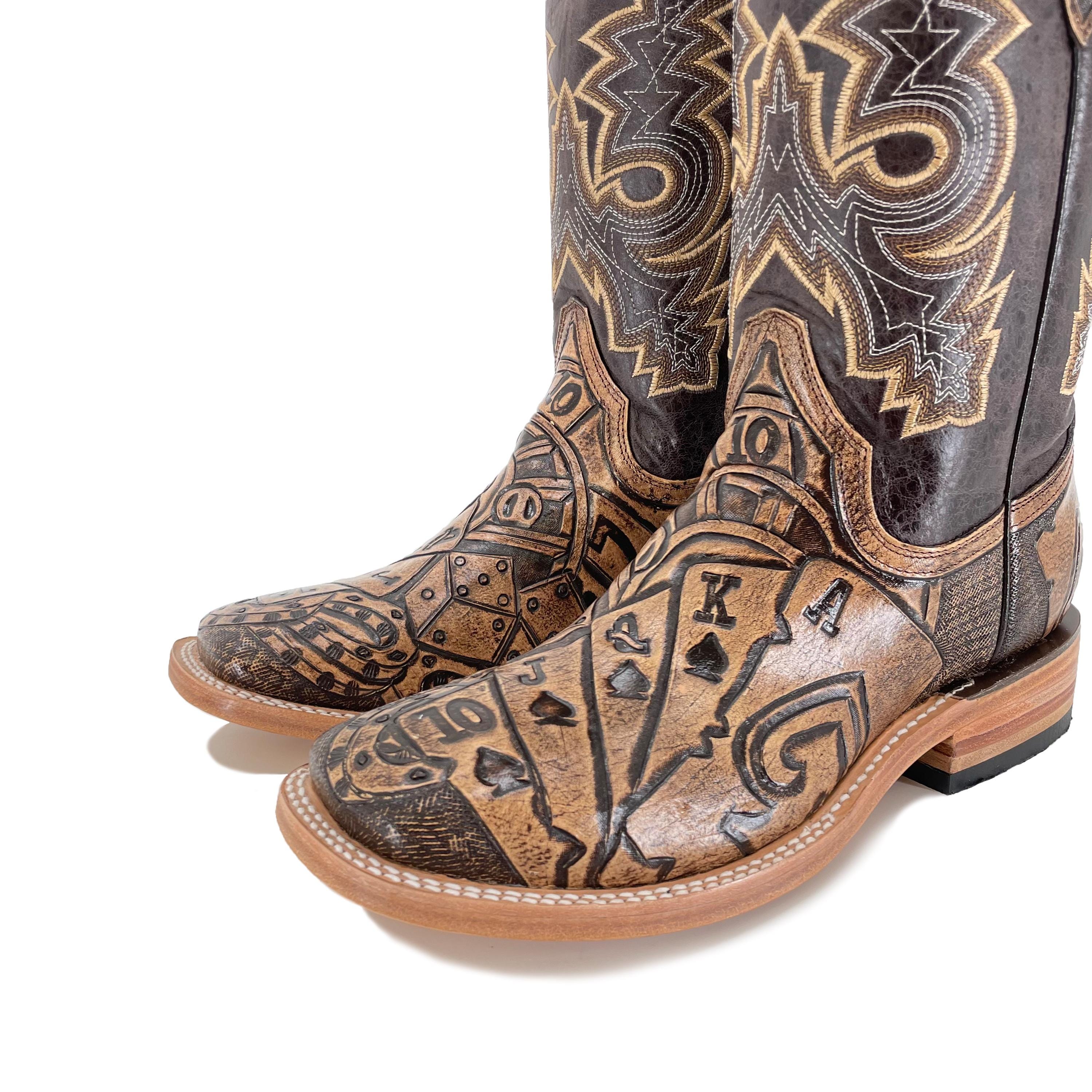 Men's Bulldog Hand Tooled Boots - Royal Flush Rustic - Etsy