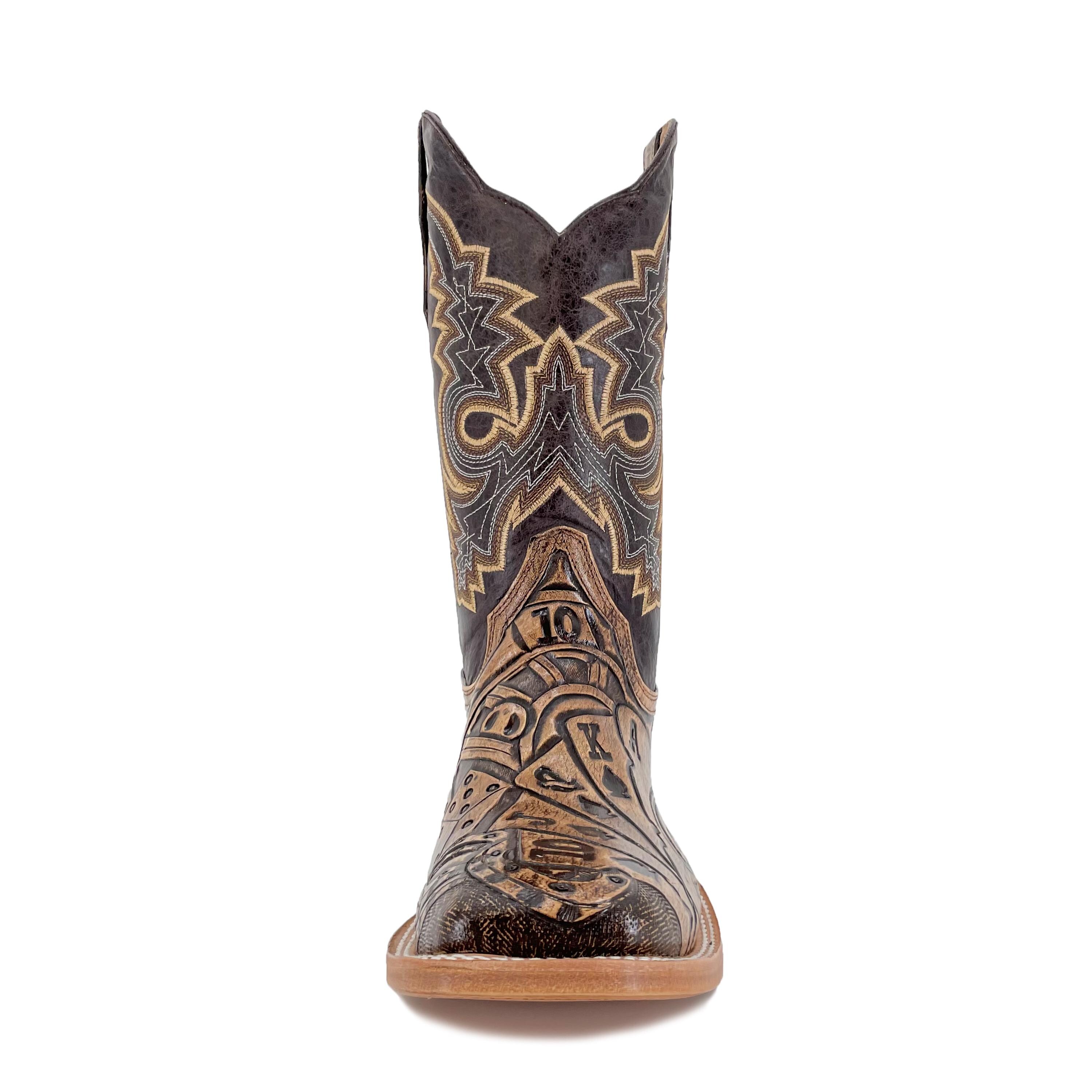 Men's Bulldog Hand Tooled Boots - Royal Flush Rustic - Etsy