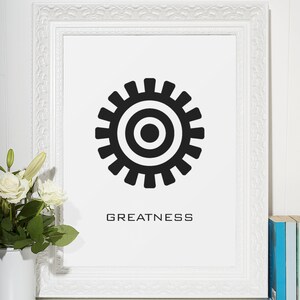 Greatness Print | Adinkra Symbol Print | African Print | Modern Wall ...