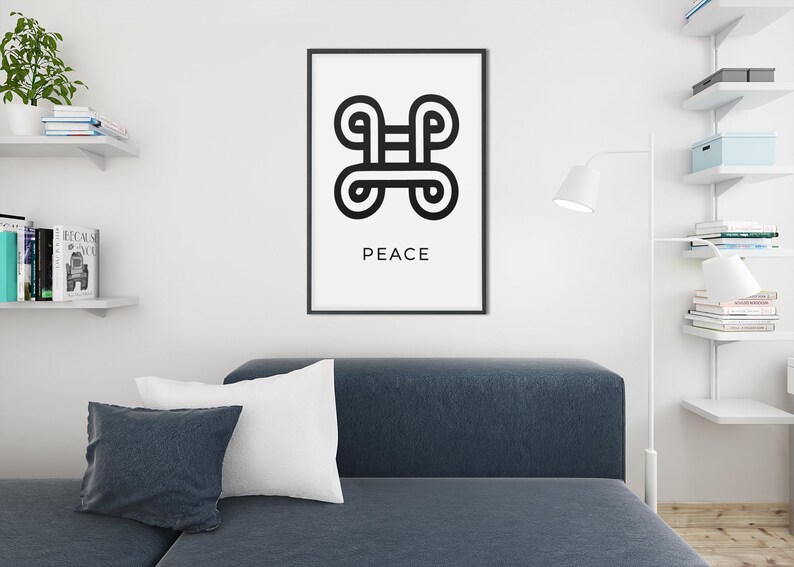 Peace Print | Adinkra Symbol Print | African Print | | Modern Wall Art ...