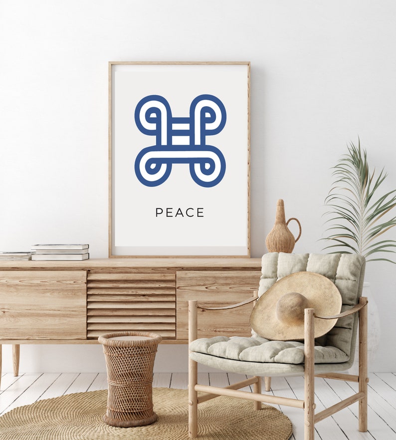 Peace Print | Adinkra Symbol Print | African Print | | Modern Wall Art ...
