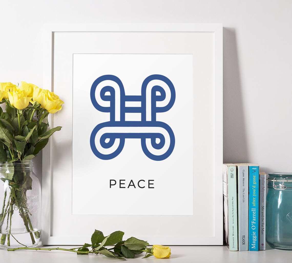 Peace Sign Print | Mpatapo Adinkra Symbol, African Art (digital ...
