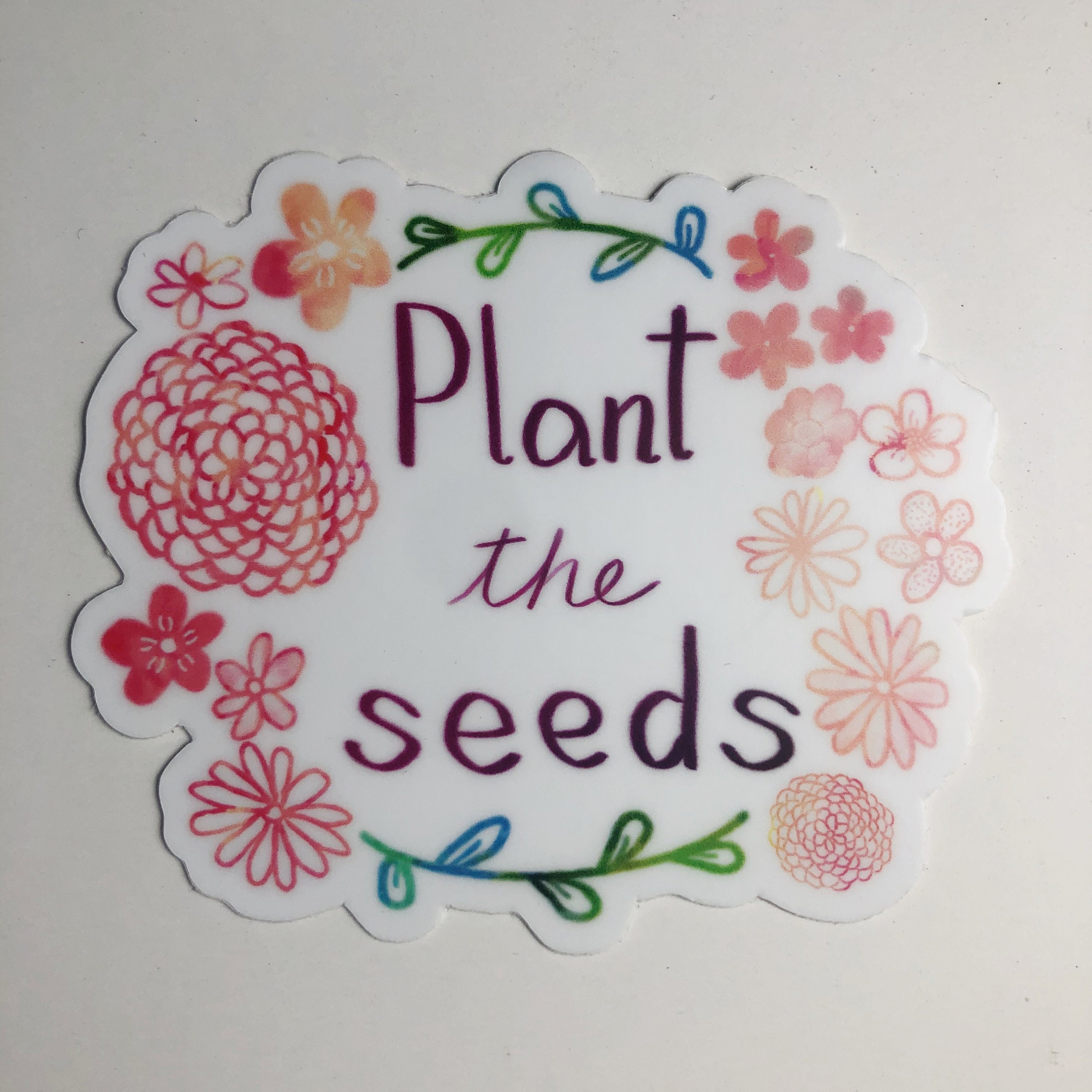 Tri-color Plant the Seeds Matte Sticker - Etsy