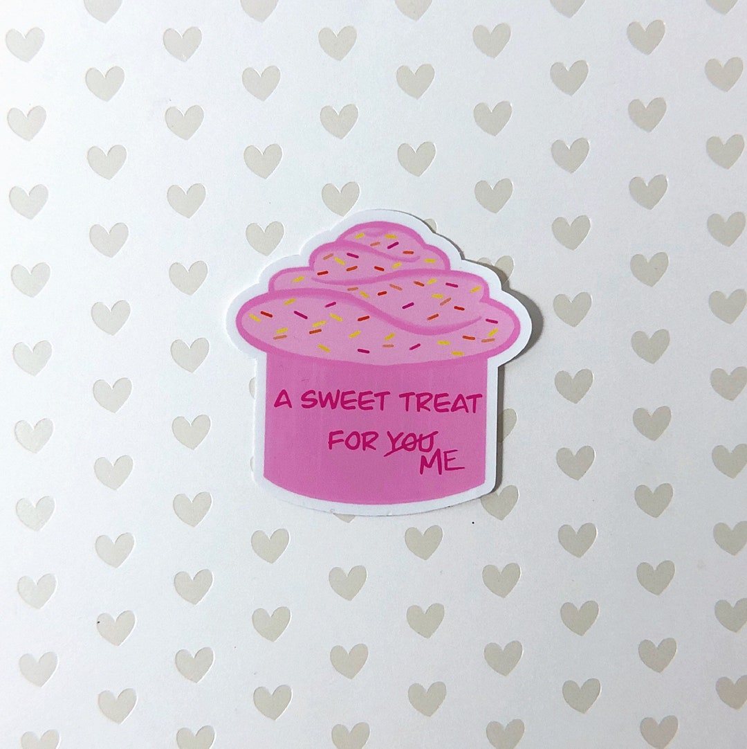 Valentine Sweet Treat, Cupcake Sticker - Etsy