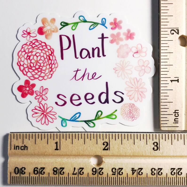 Tri-color Plant the Seeds Matte Sticker - Etsy