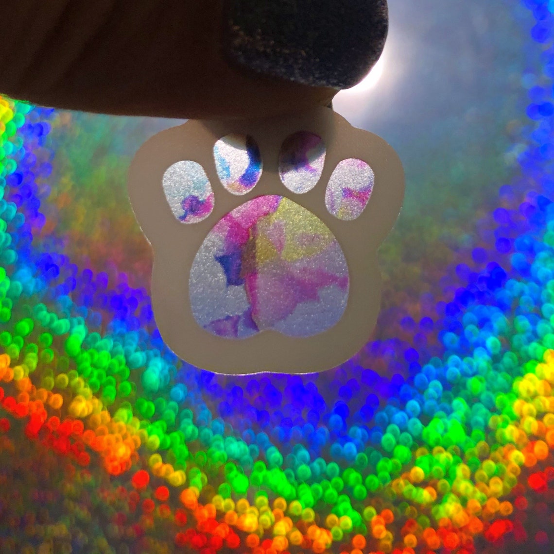 Mini Colorful Frosted Paw Print Sticker - Etsy