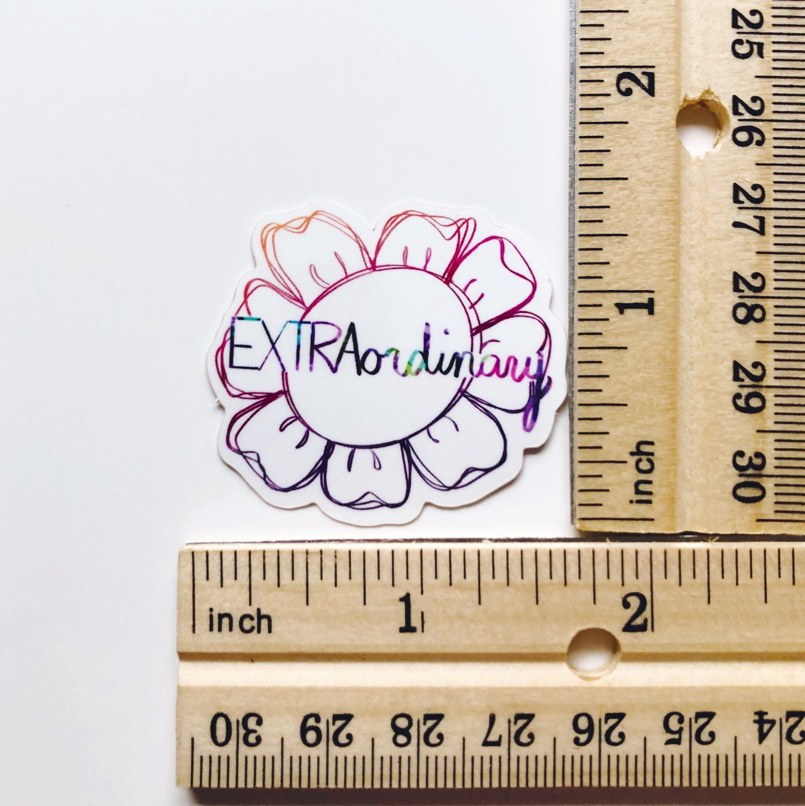 Multicolored Extraordinary Sticker, Sketched Flower - Etsy