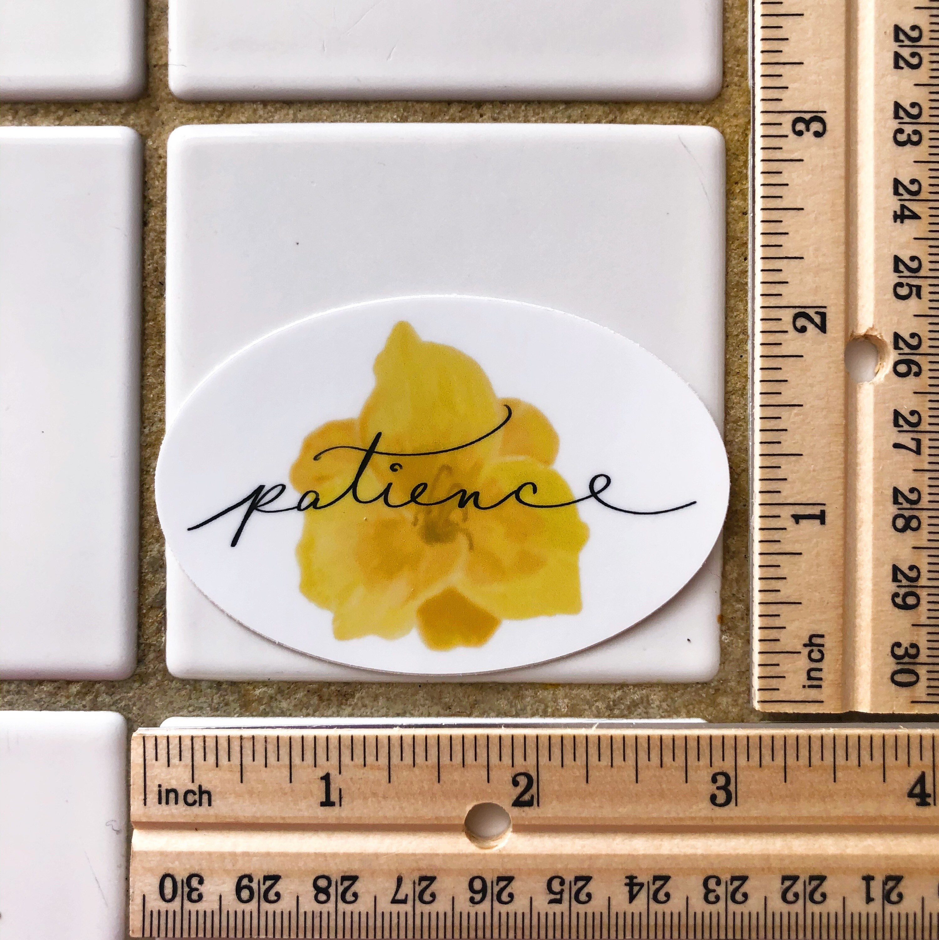 Patience Sticker With Lemon Day Lily Flower - Etsy