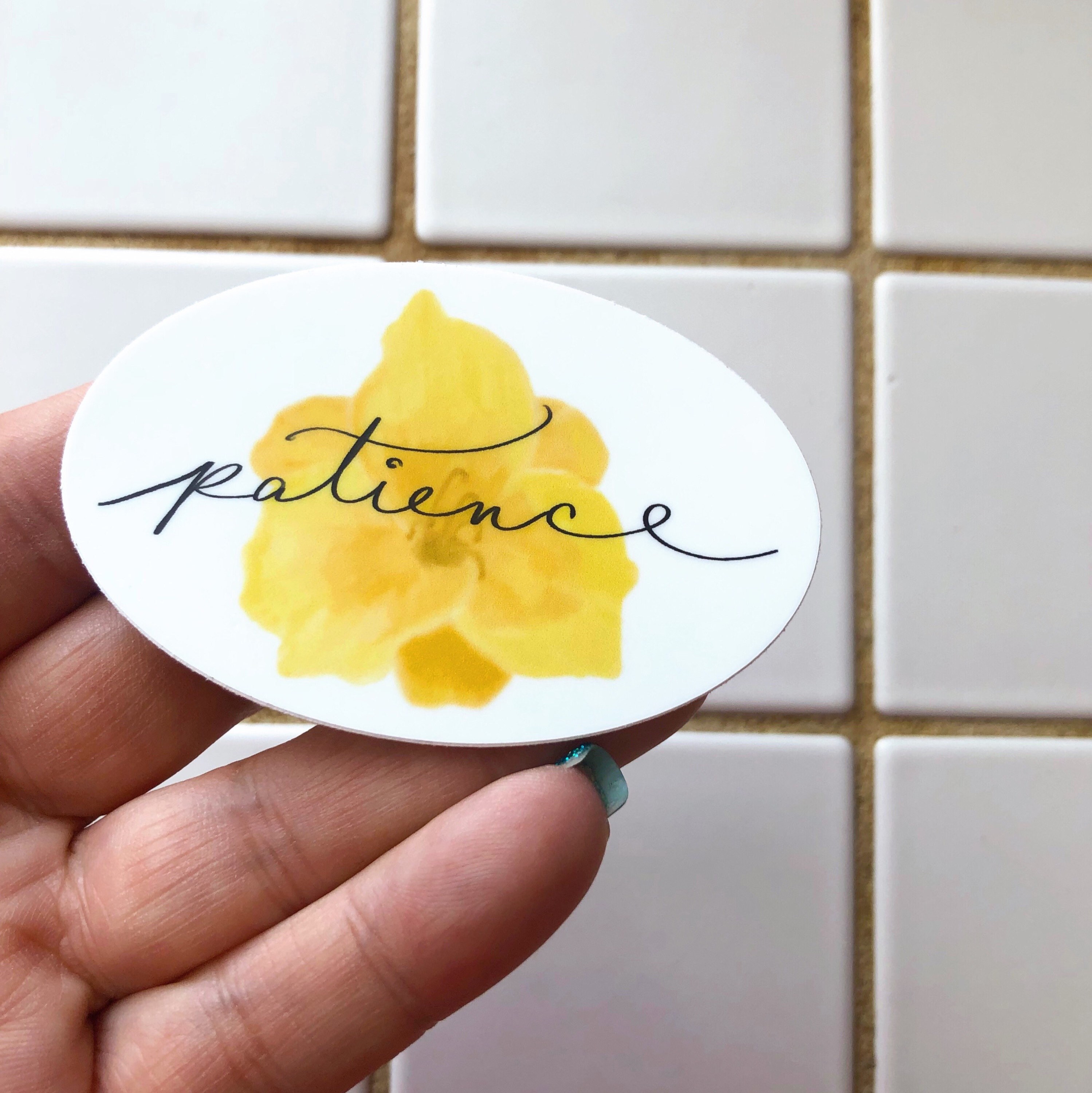 Patience Sticker With Lemon Day Lily Flower - Etsy