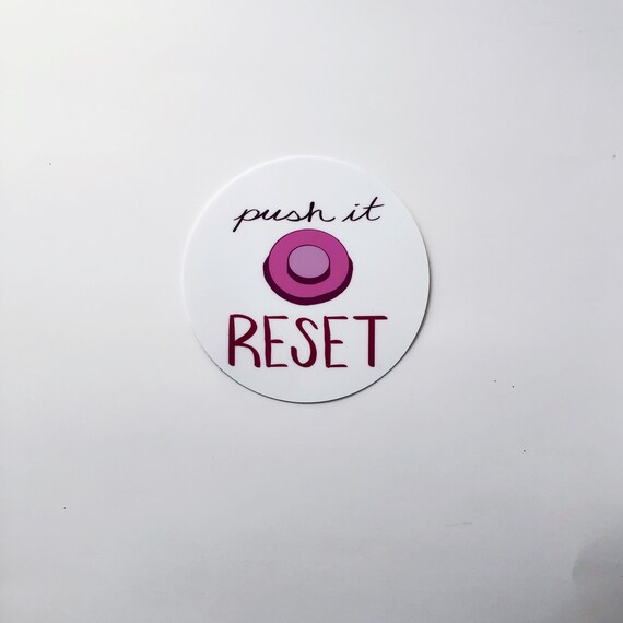 Reset Button Push It Round Sticker | Etsy