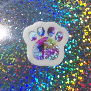 Mini Colorful Frosted Paw Print Sticker - Etsy
