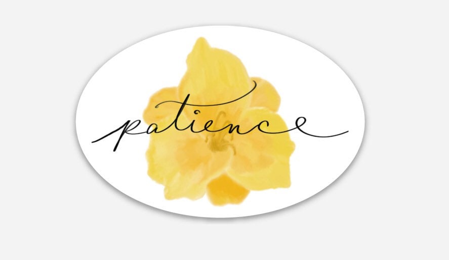 Patience Sticker With Lemon Day Lily Flower - Etsy
