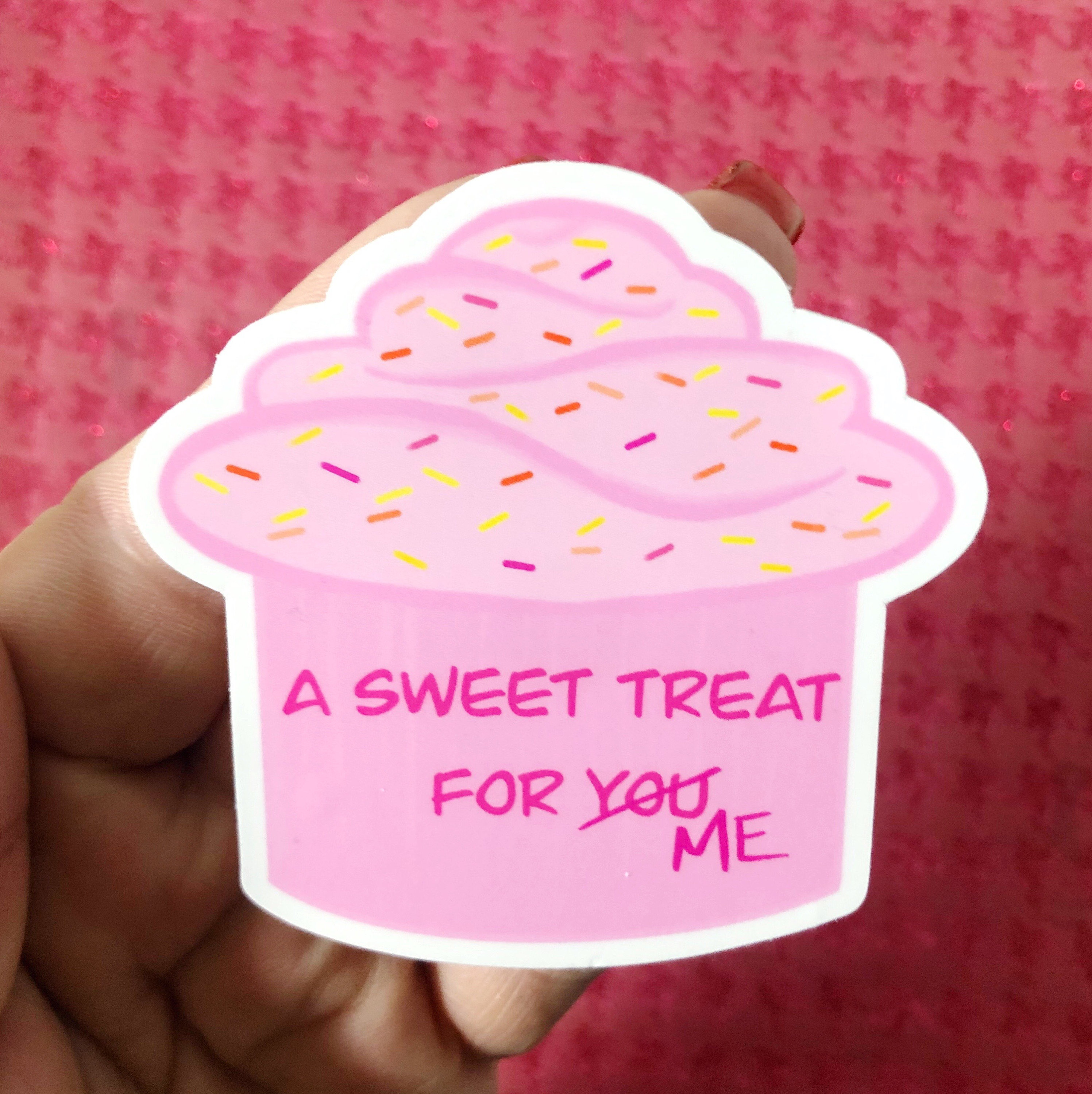 Valentine Sweet Treat, Cupcake Sticker - Etsy