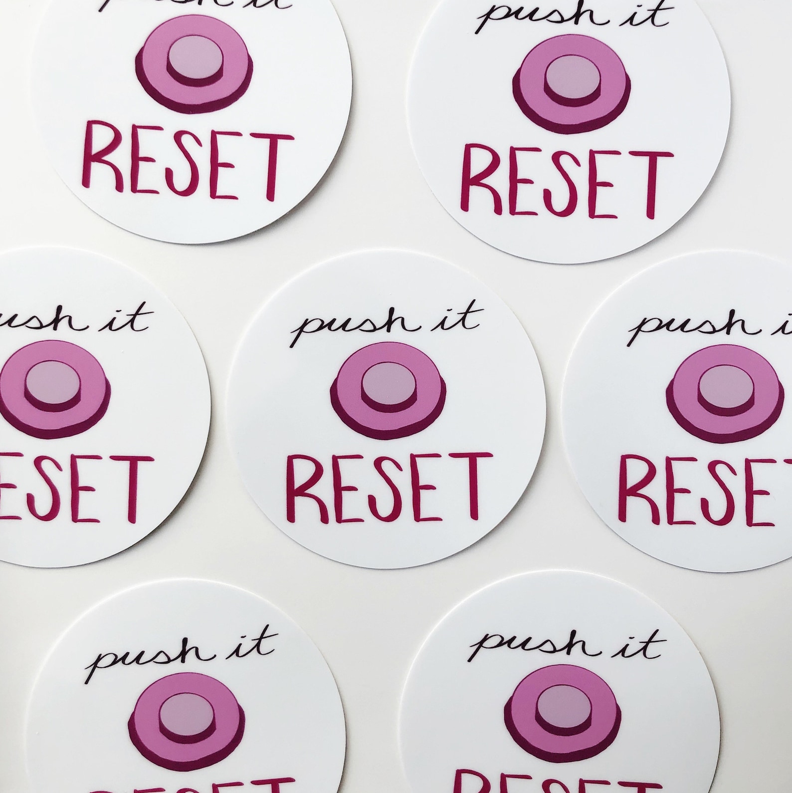 Reset Button, Push It; Round Sticker - Etsy