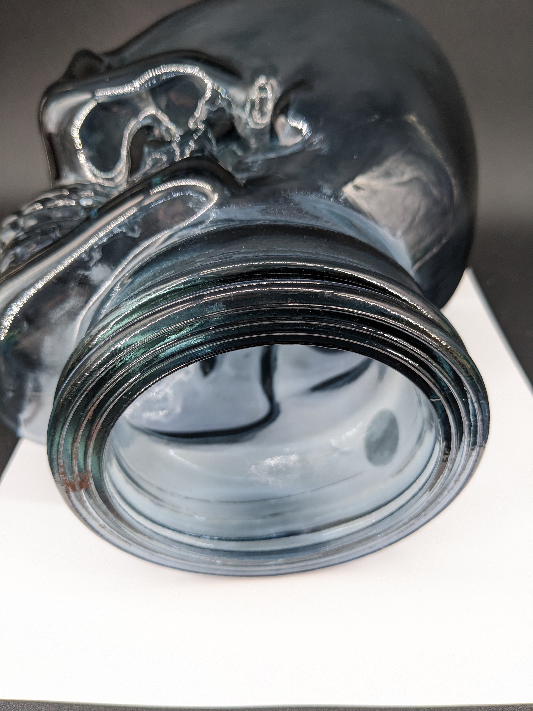 Life Sized Smokey Blue Glass Skeleton Skull 11'' Made - Etsy