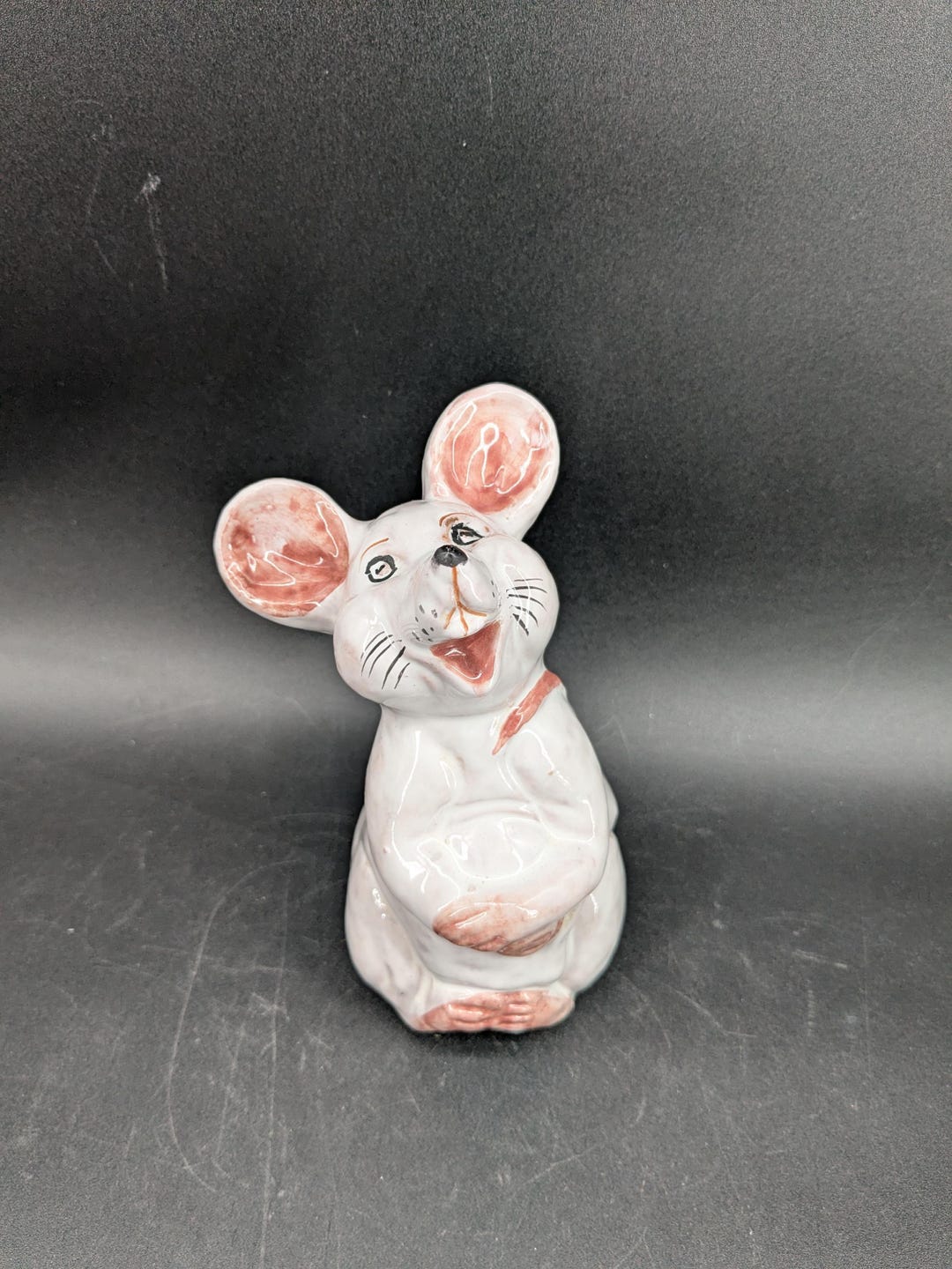 Vintage Italian Terra Cotta Majolica White Rat Statue 6'' by 3 1/2'' - Etsy