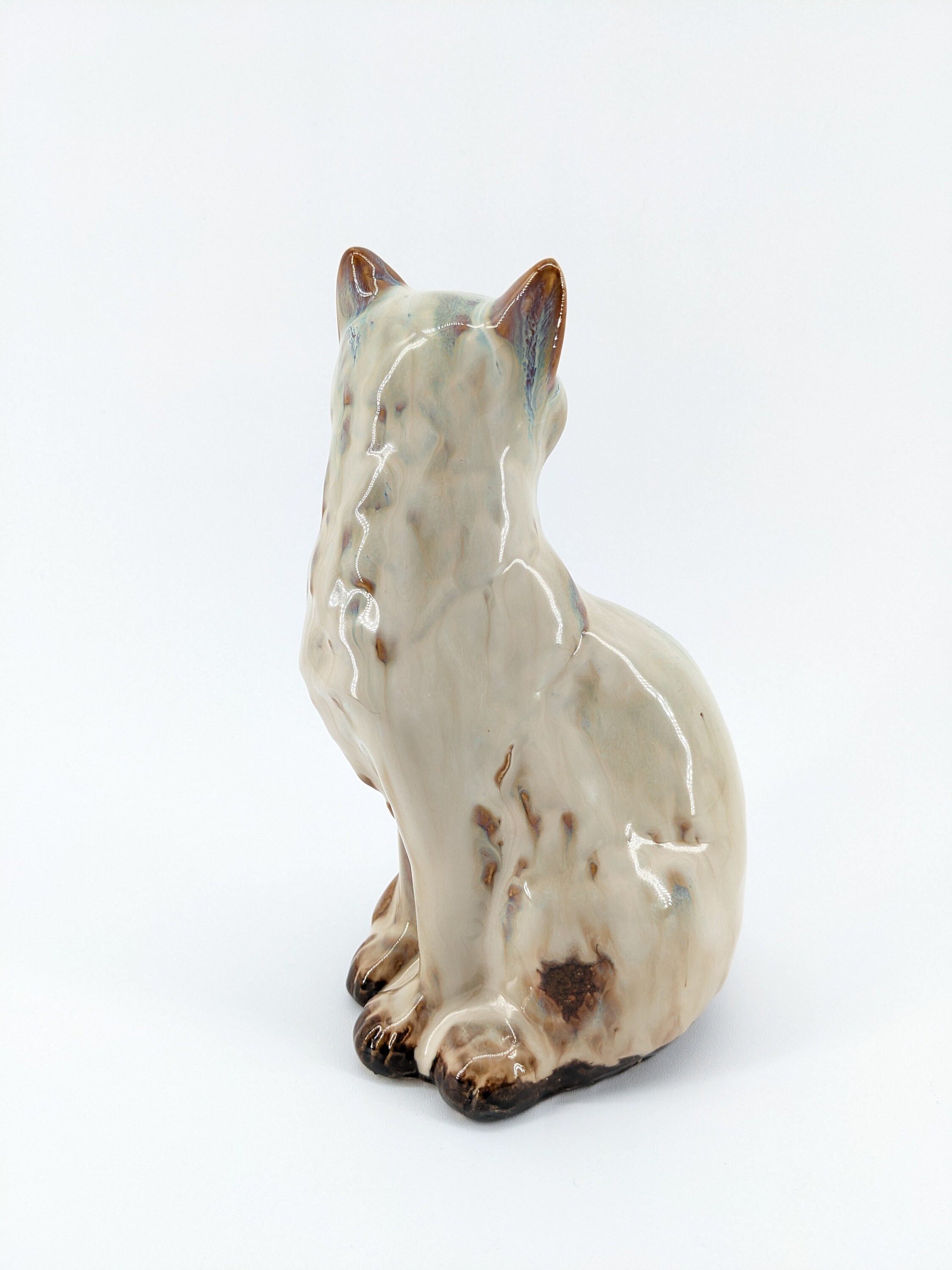 Studio Pottery Drip Glaze Siamese or Ragdoll Cat Figurine 6 3/4'' - Etsy