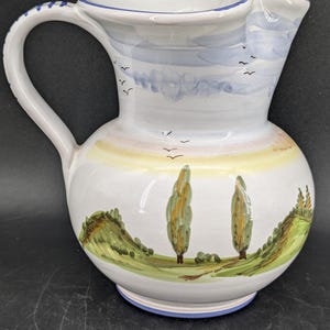 Vintage Hand Painted Sberna Deruta Italy Pottery Water Pitcher 6 3/4 ...