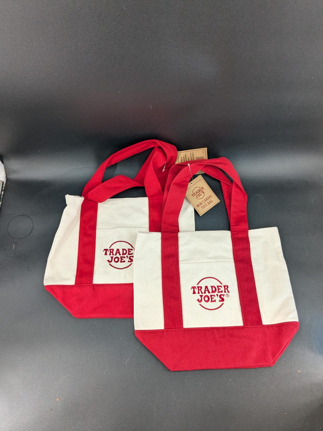 Set of 2 Red Trader Joe's Mini Canvas Tote Bags New With Tags - Etsy
