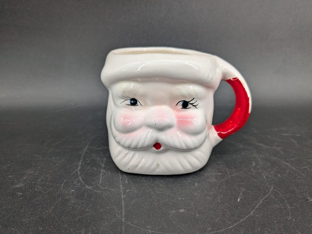 Vintage Ceramic Santa Claus Head Christmas Mug - Etsy