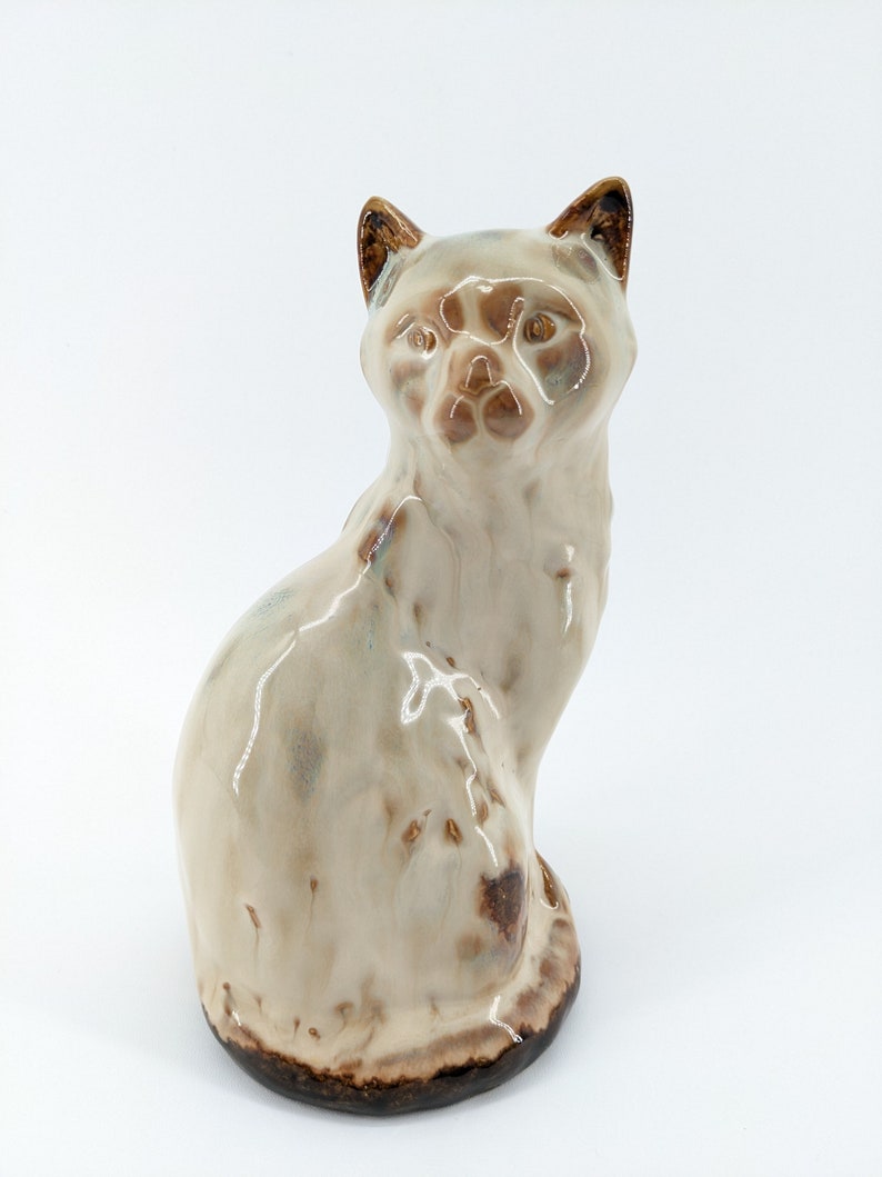 Studio Pottery Drip Glaze Siamese or Ragdoll Cat Figurine 6 3/4'' - Etsy
