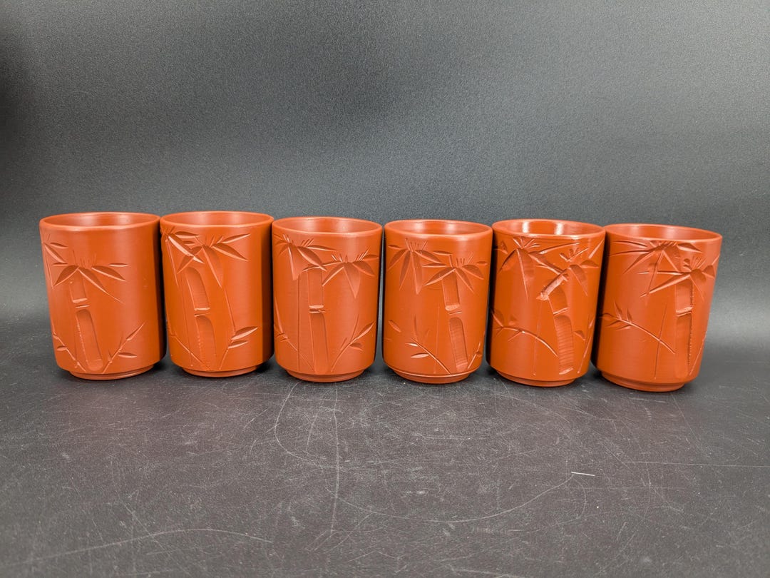Set of 6 Vintage Handmade Japanese Bamboo Pattern Cups 3 1/4'' - Etsy