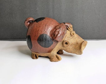 Folk Pottery Pig - Etsy