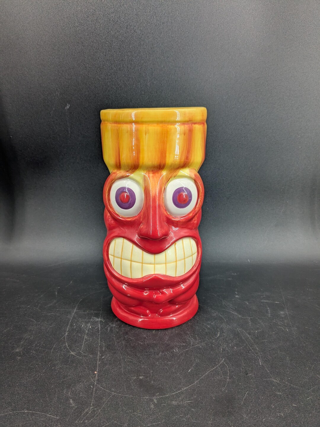 Tikis Grill and Bar Waikiki Red and Yellow Ceramic Tiki Cocktail Cup ...