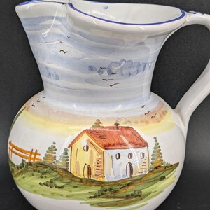 Vintage Hand Painted Sberna Deruta Italy Pottery Water Pitcher 6 3/4 ...