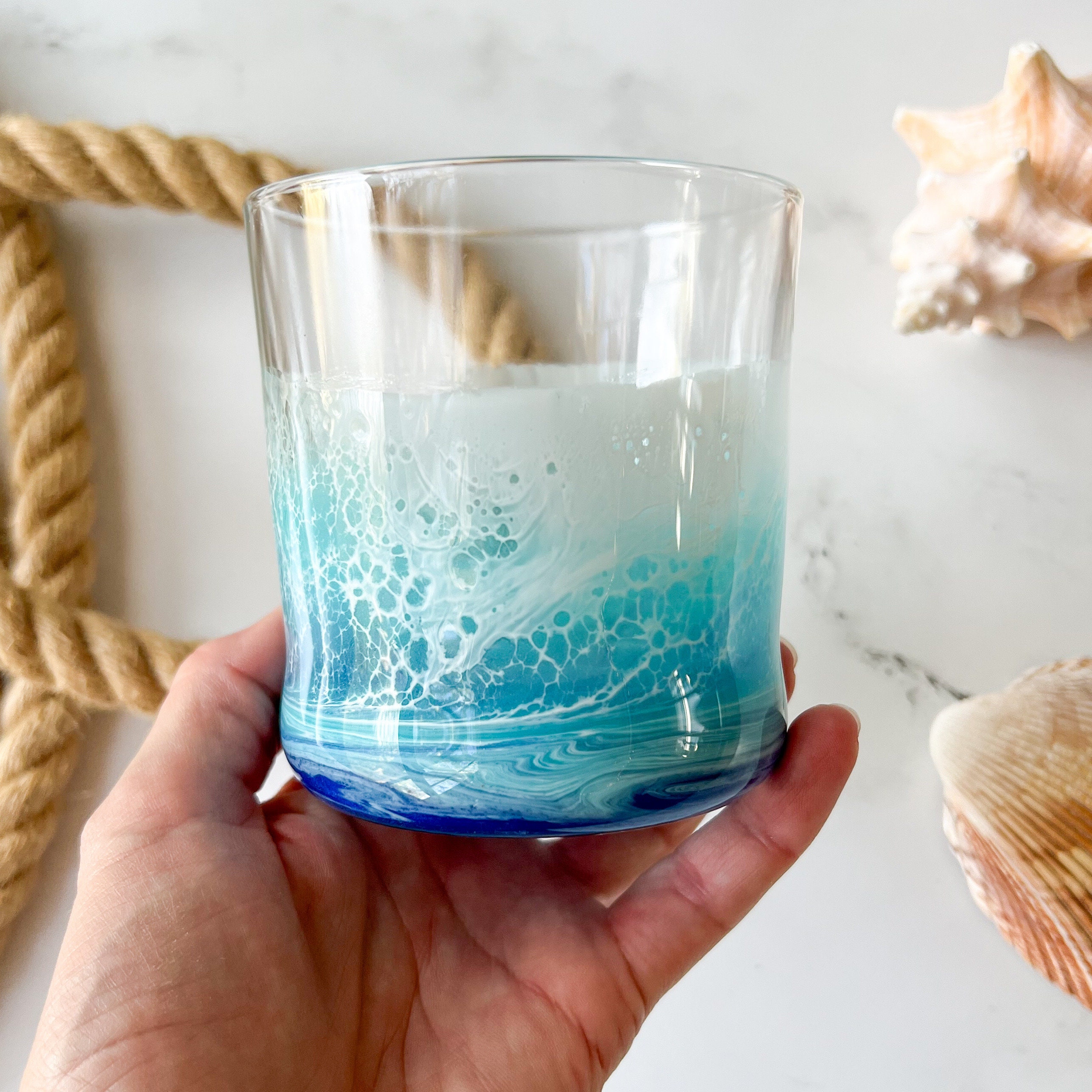 Ocean Whiskey Glasses | Bachelor Groom Dad Husband Gift | Beach ...