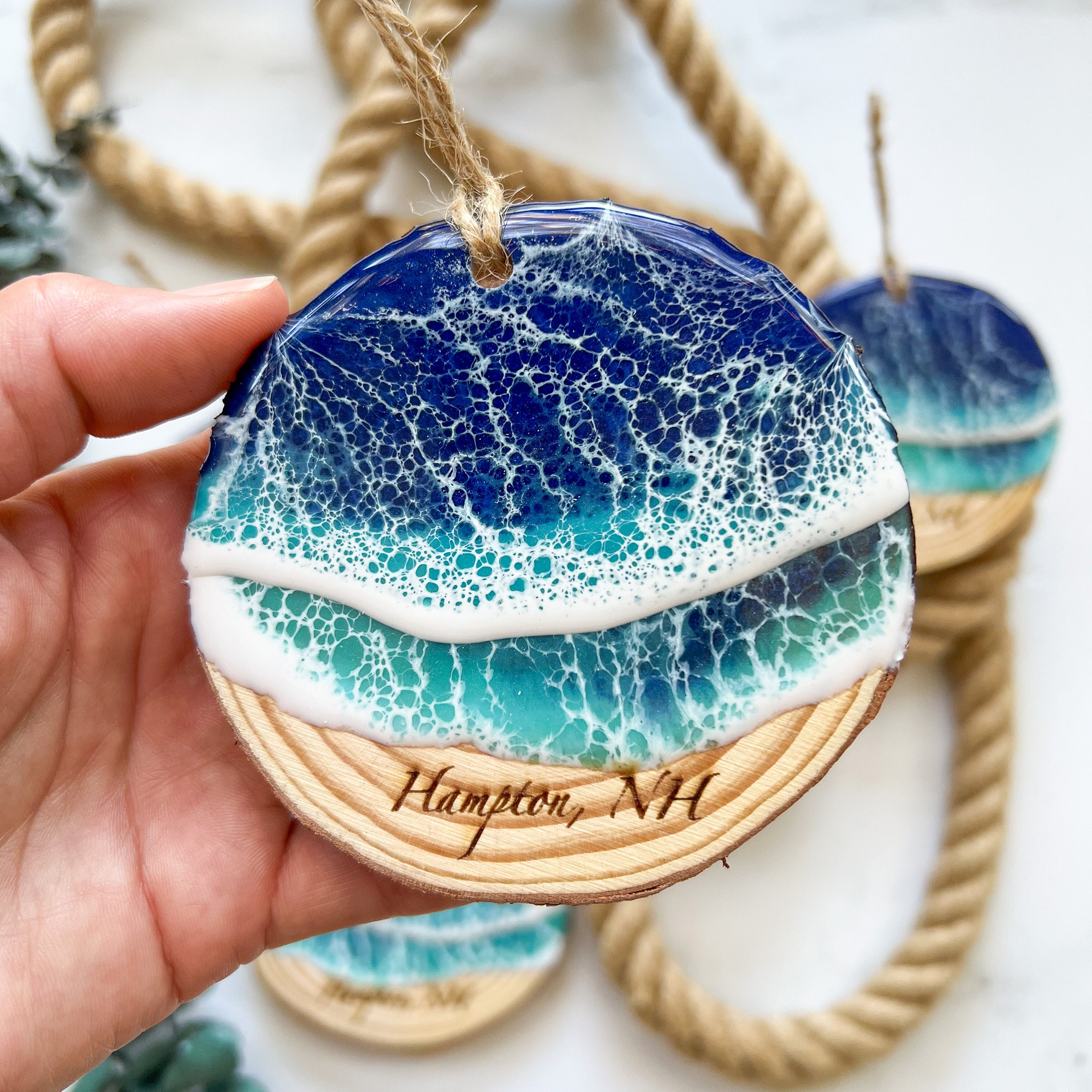 Personalized Live Edge Ornaments | Wood Christmas Ornaments Epoxy ...