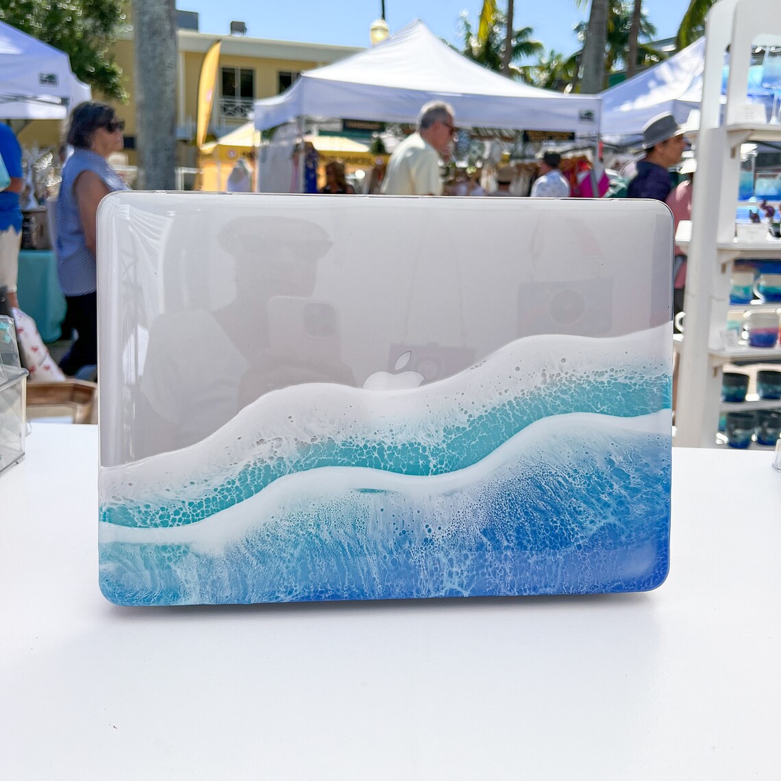 Ocean Waves Laptop Case | MacBook Air Pro Epoxy Resin Ocean Case | Laptop Cover Sea Beach Theme ...
