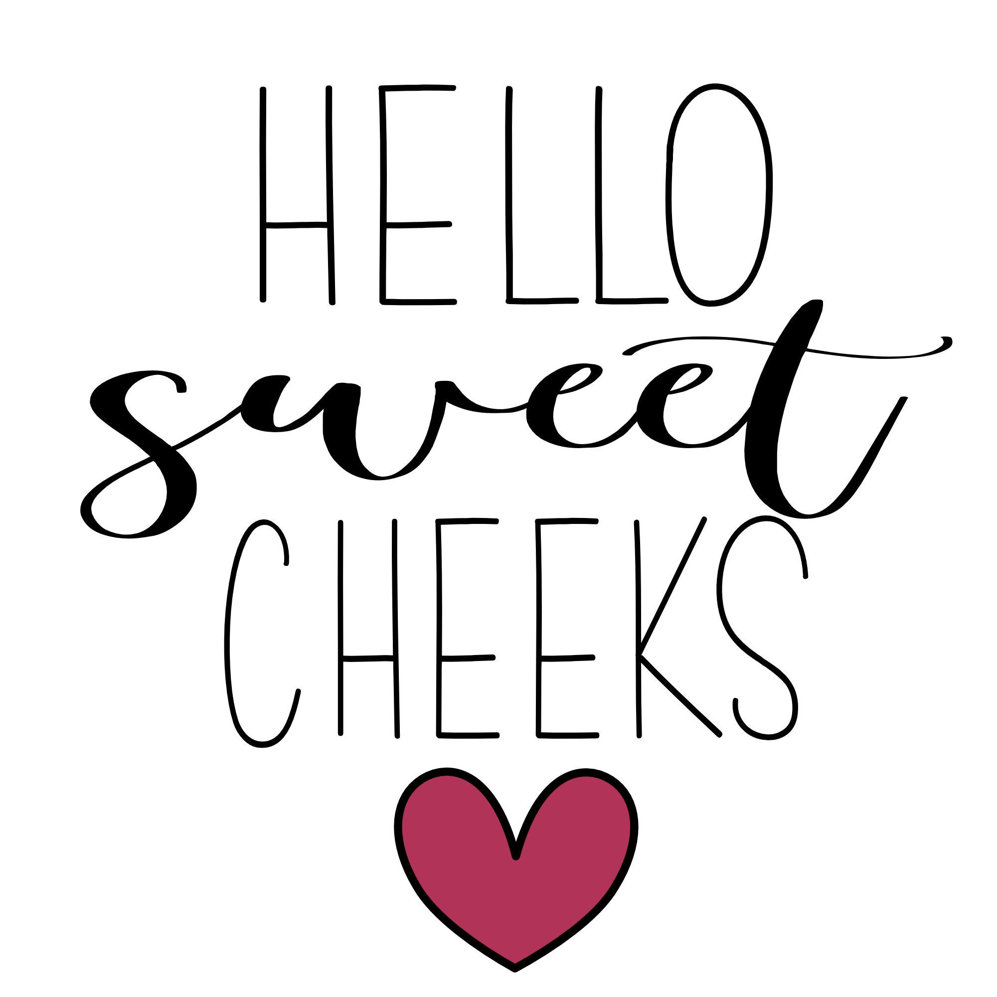 Hello Sweet Cheeks Printable Bathroom Sign, Funny Housewarming Gift ...